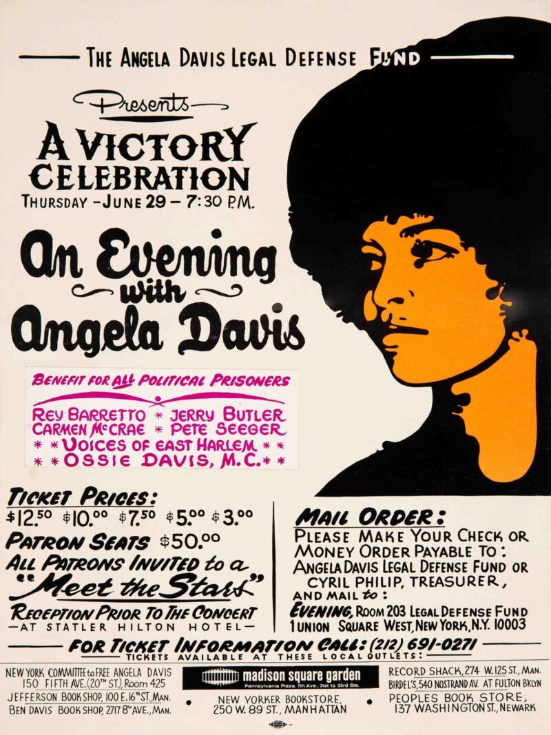 Angela Davis Legal Defense Fund 1972 Poster – Vintage Civil Rights ...